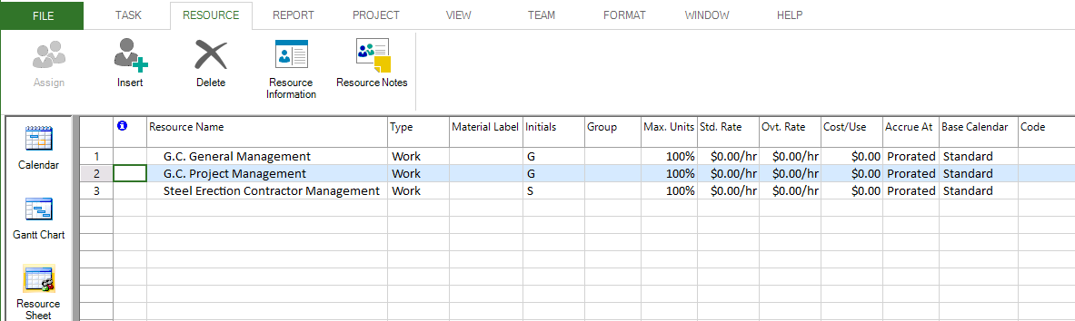 Lesson 3: Create Resources – Project Plan 365