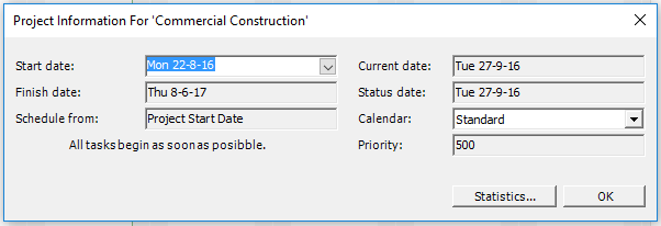 Lesson 8: View Project Finish Date – Project Plan 365