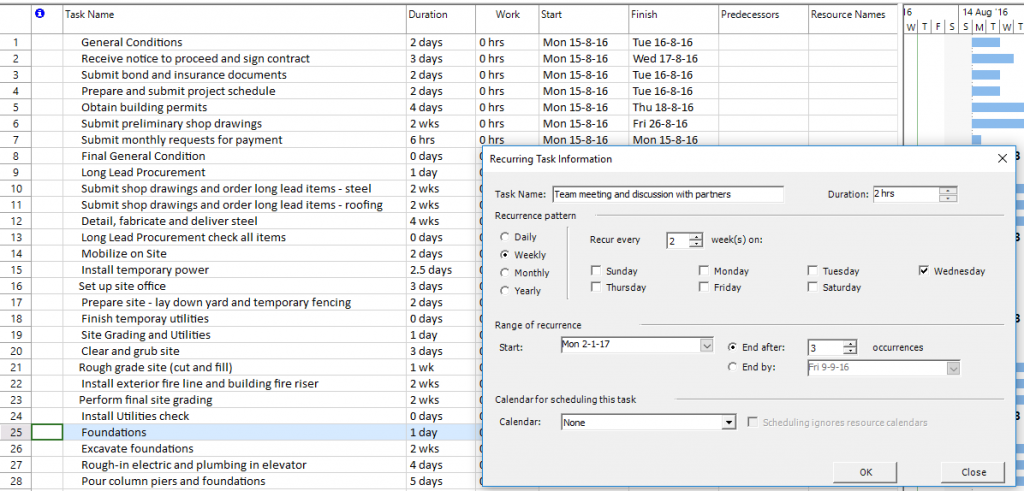 Lesson 2: Add Recurring Tasks - Project Plan 365