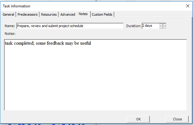 Lesson 9: Add Task Notes – Project Plan 365