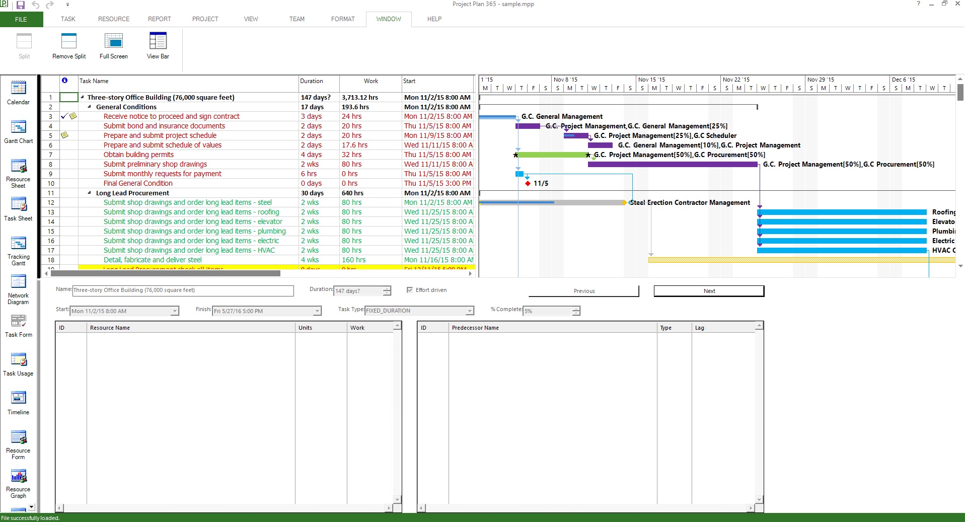 Split Window – Project Plan 365