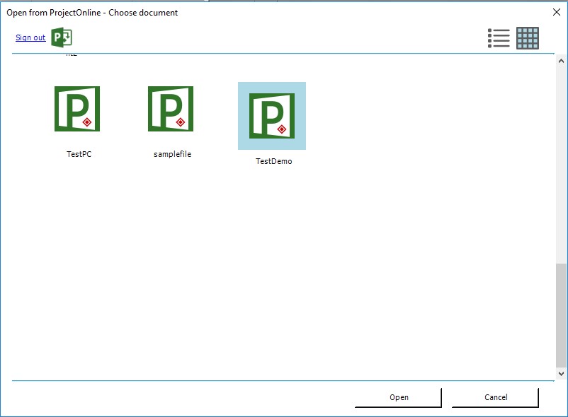 Open from Project Online – Project Plan 365