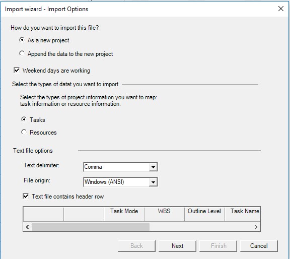 Import from Excel – Project Plan 365