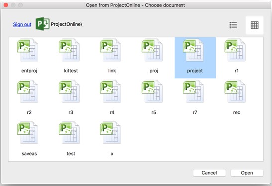 Open from Project Server – Project Plan 365