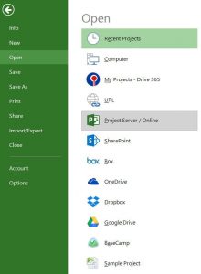 Open from Project Server – Project Plan 365