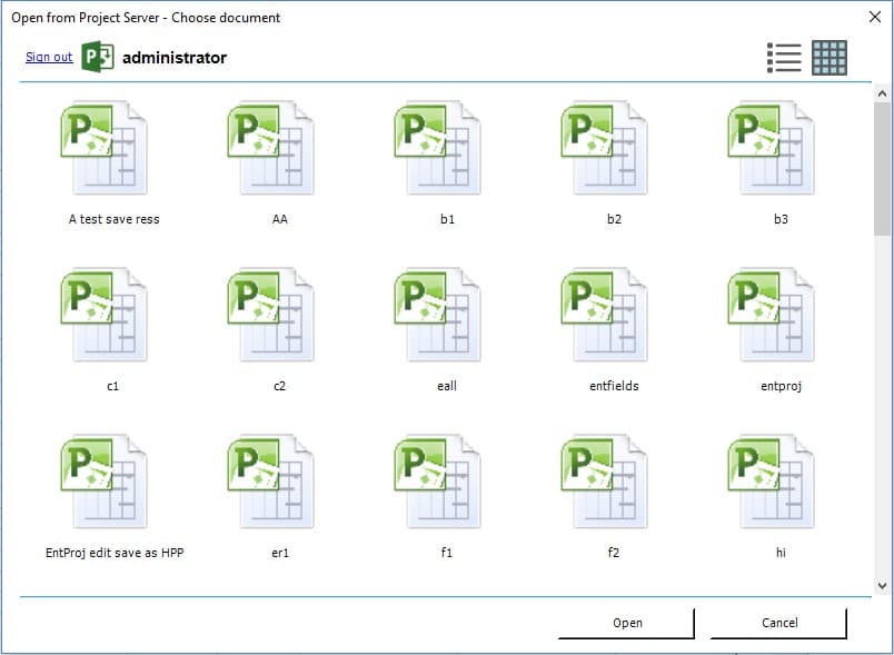 Open from Project Server – Project Plan 365