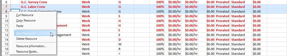 Insert Multiple Resources – Project Plan 365