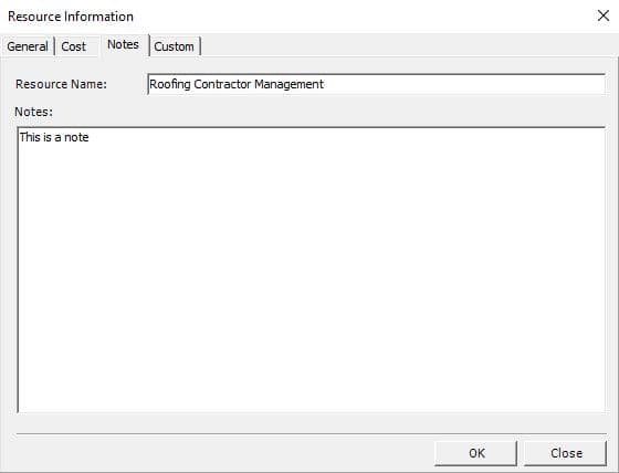 Resource Notes – Project Plan 365