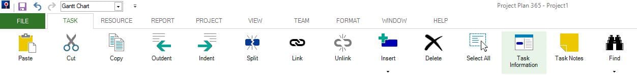 Task Information – Project Plan 365