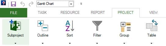 Master project and subprojects – Project Plan 365