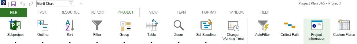 Project Information – Project Plan 365