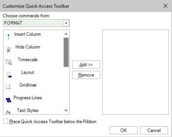 Quick Access Toolbar - Project Plan 365