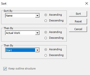 Sort – Project Plan 365
