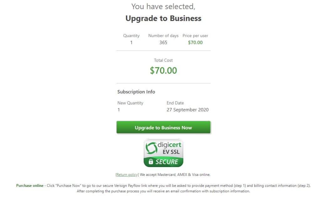 Purchase Standard Subscription – Project Plan 365