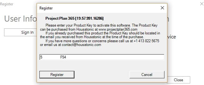 Registration Project Plan 365