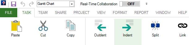 Outline Tasks into Subtasks and Summary Tasks (Indent/Outdent ...