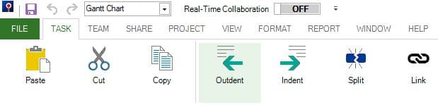 Outline Tasks into Subtasks and Summary Tasks (Indent/Outdent ...