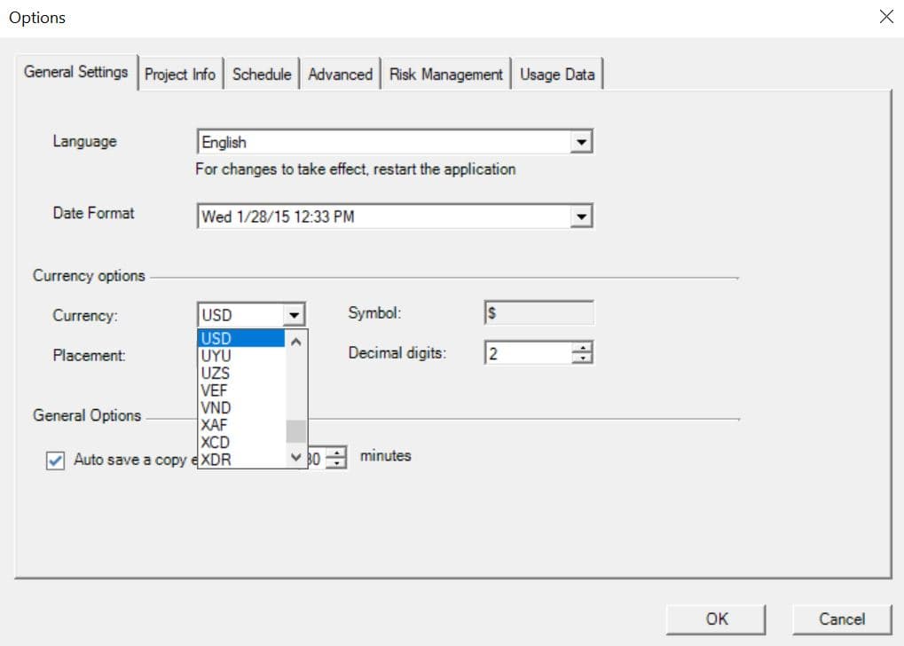 Currency – Project Plan 365