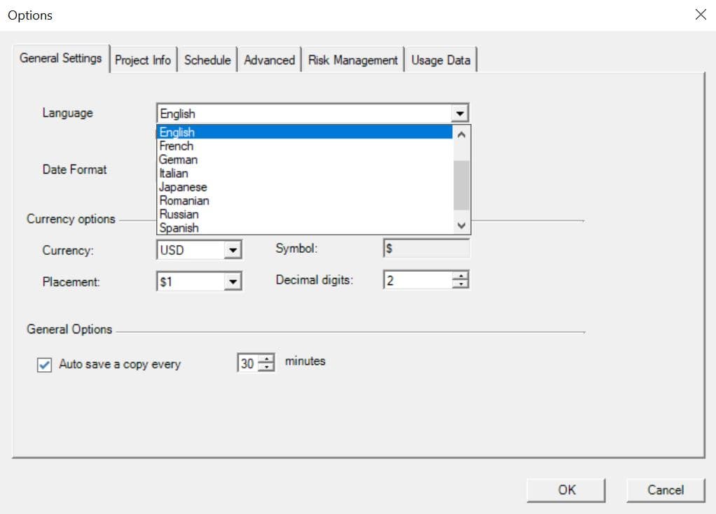 Language – Project Plan 365