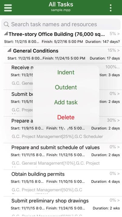 All Tasks view – Project Plan 365