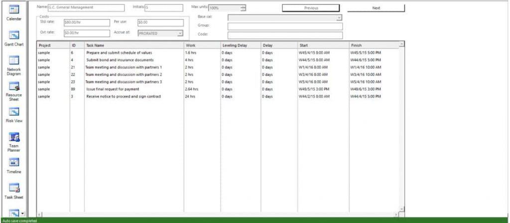 Resource Form - Project Plan 365