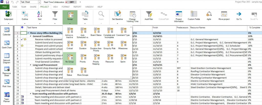 Task Sheet – Project Plan 365