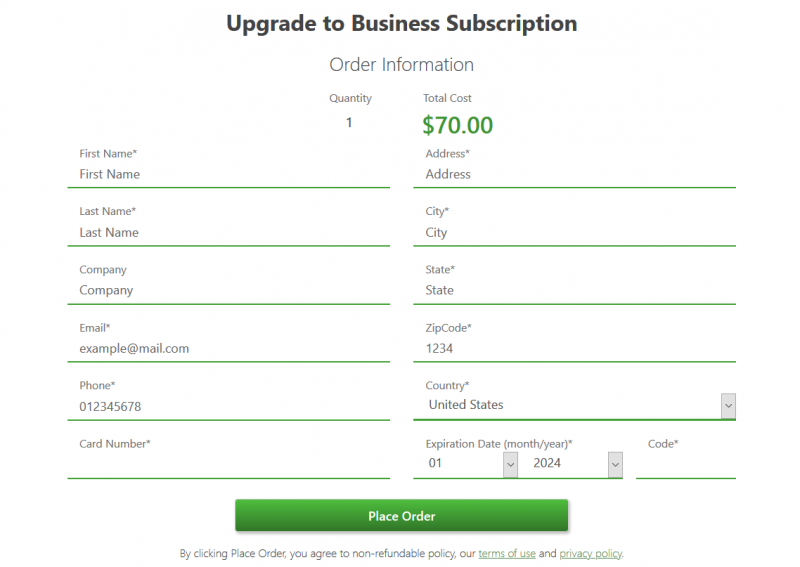 Purchase Business Subscription – Project Plan 365