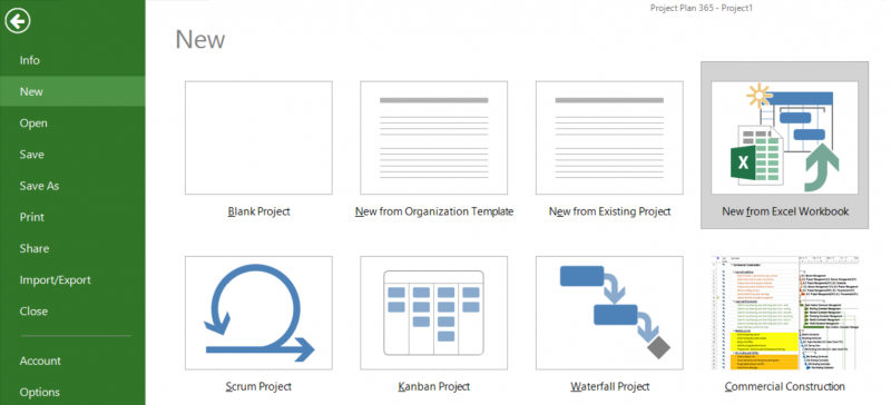 Import from Excel – Project Plan 365