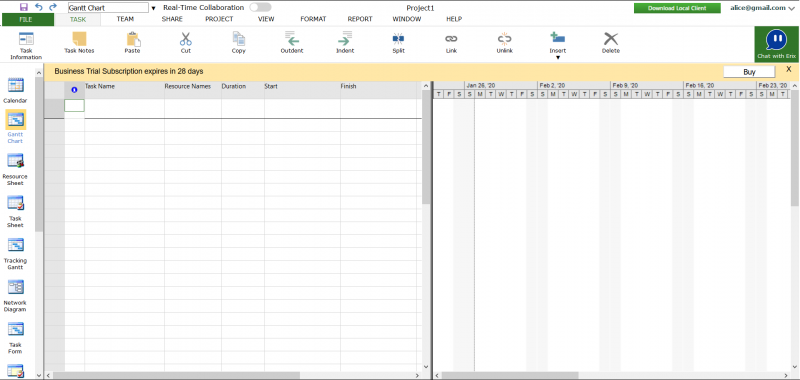 Create New Project – Project Plan 365