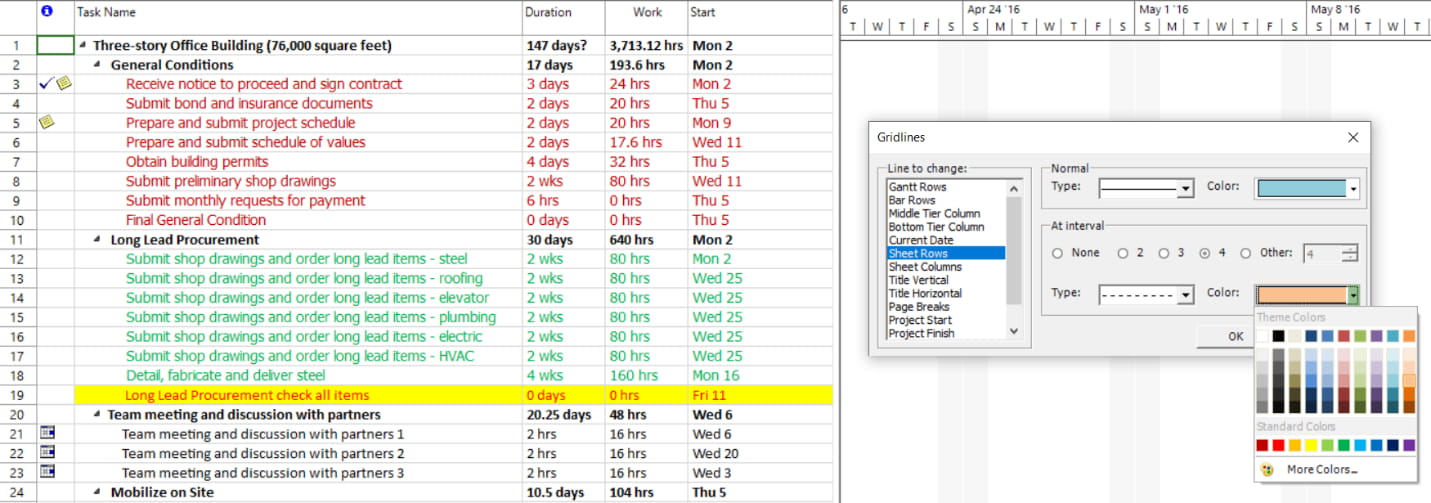 Gridlines – Project Plan 365