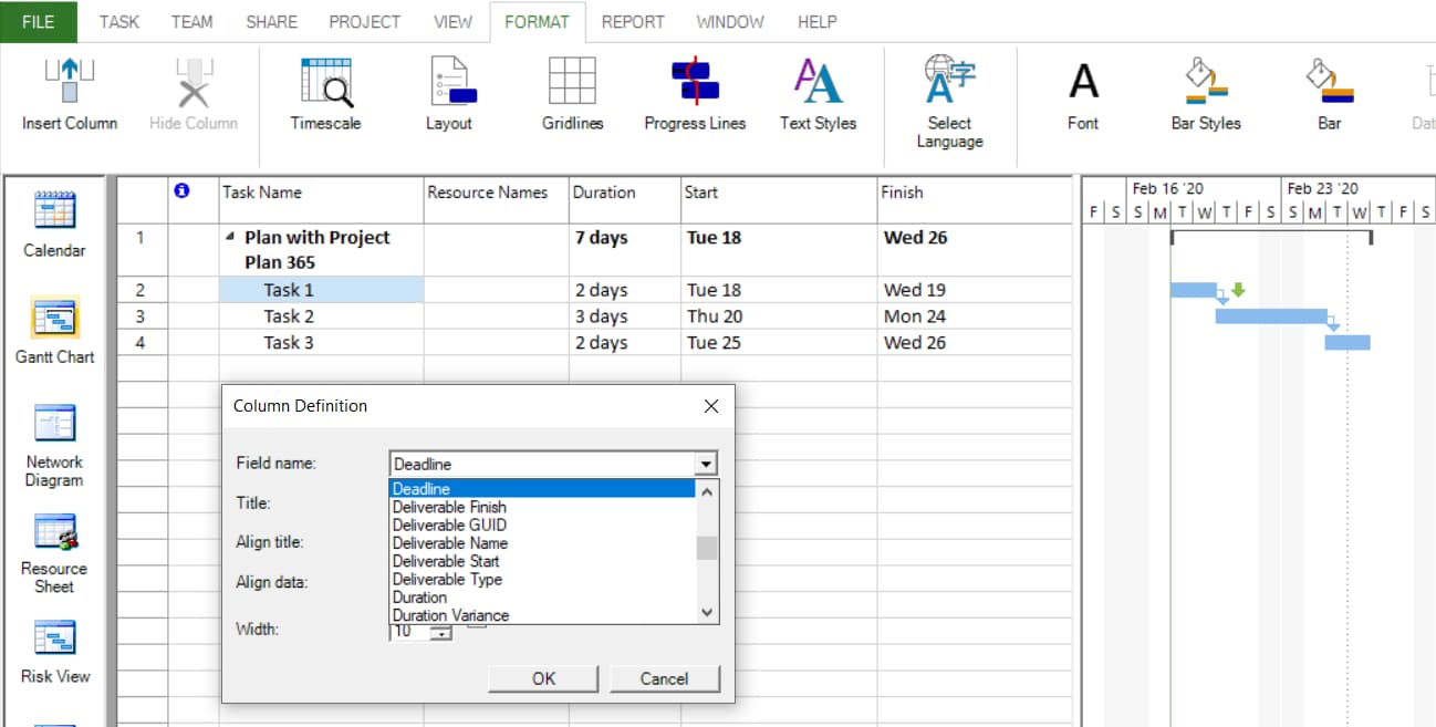 Deadlines – Project Plan 365