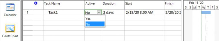 Inactive task - Project Plan 365