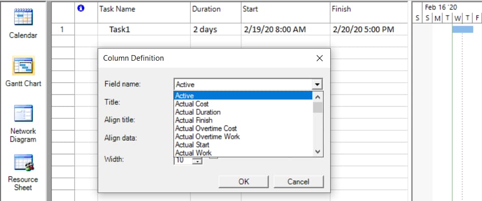 Inactive task – Project Plan 365