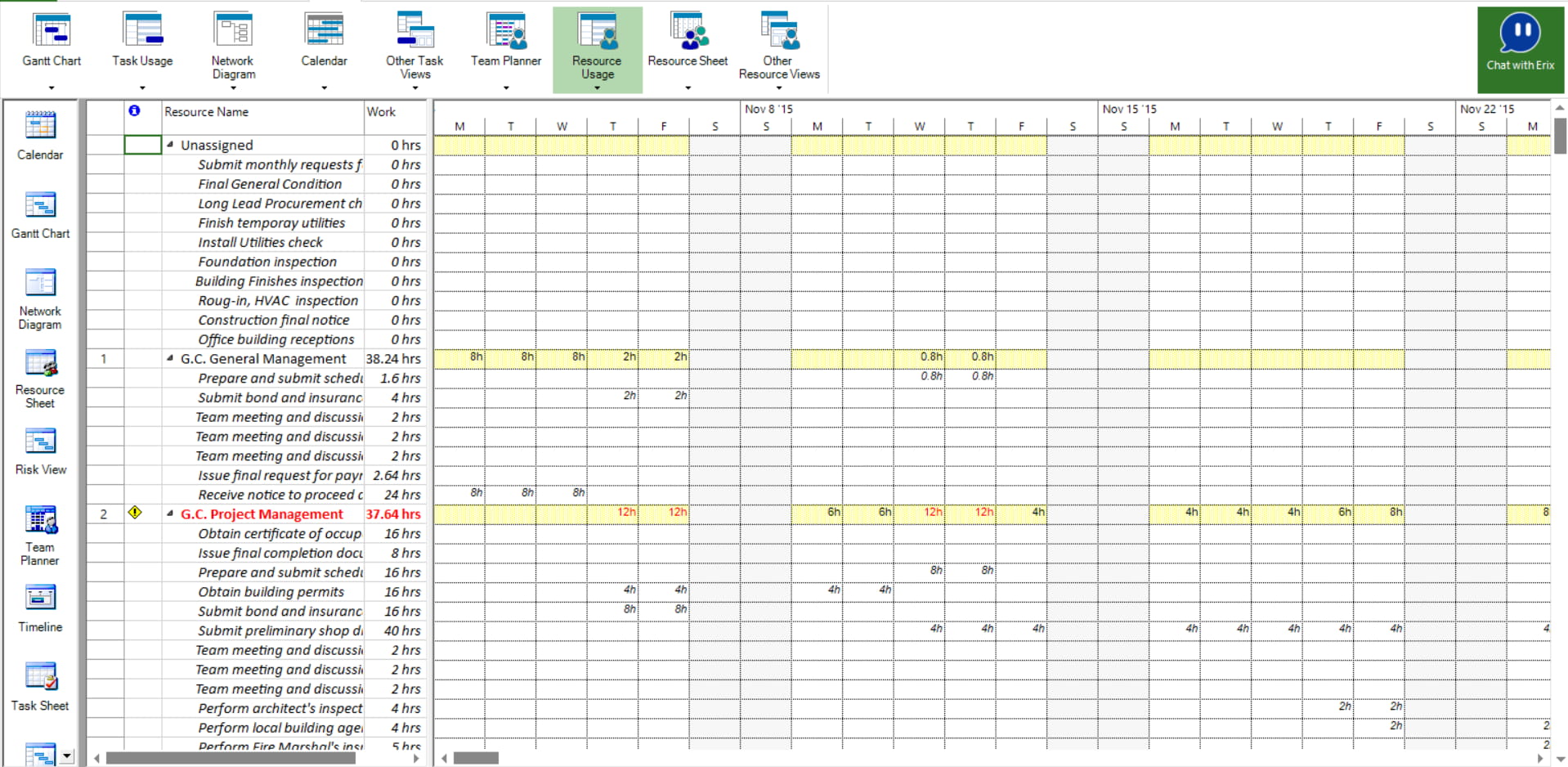 Assignments Peak Units – Project Plan 365