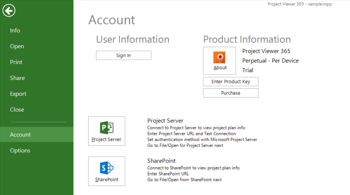Open from Project Server – Project Plan 365