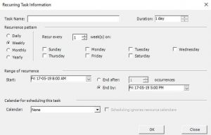 Lesson 2: Add Recurring Tasks - Project Plan 365