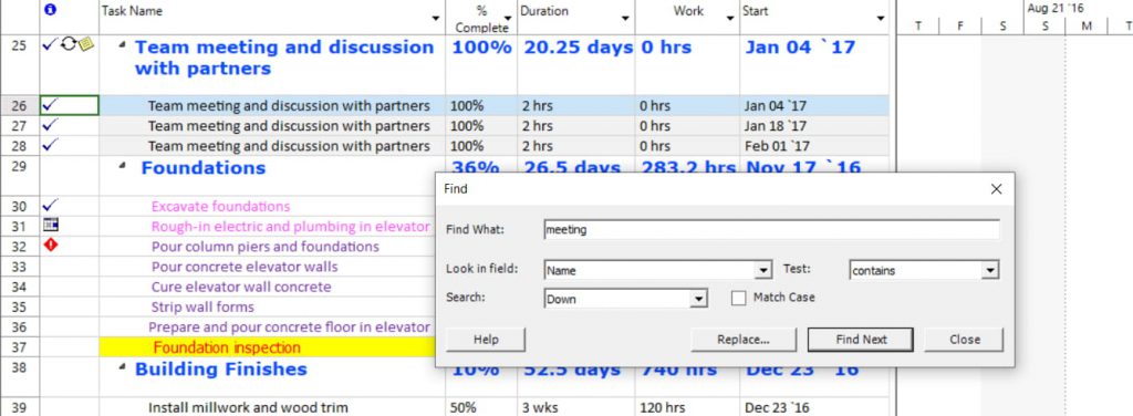 Lesson 9: Find Task - Project Plan 365