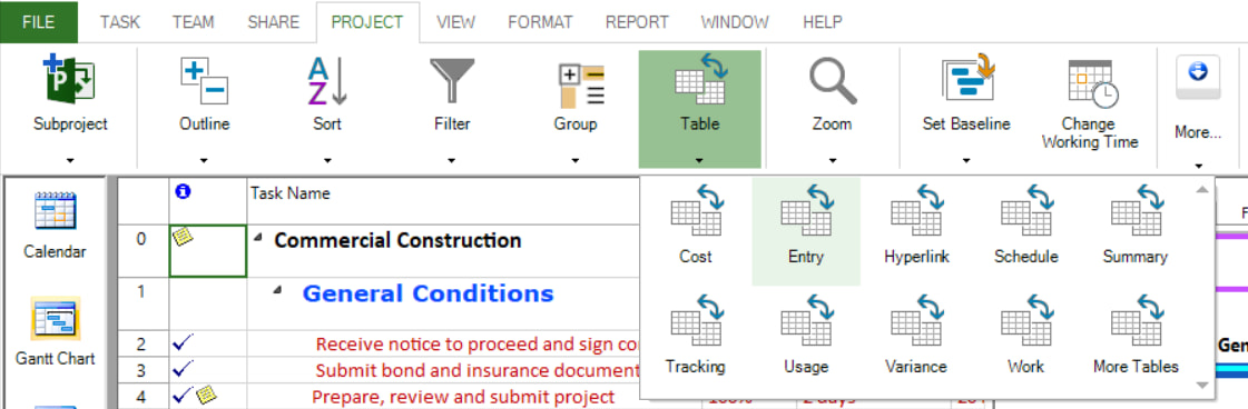 Lesson 10: All Tables - Project Plan 365