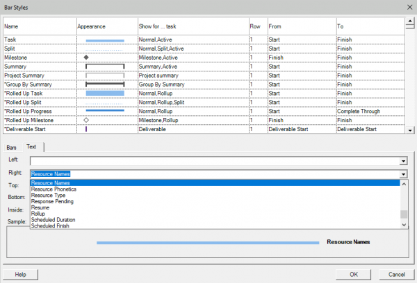 Bar Styles – Project Plan 365