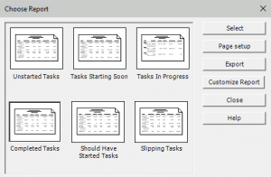 Completed Tasks Report – Project Plan 365
