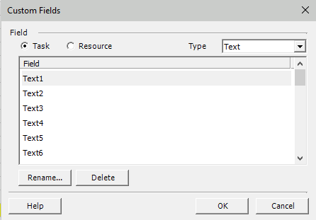 Custom Fields Project Plan 365