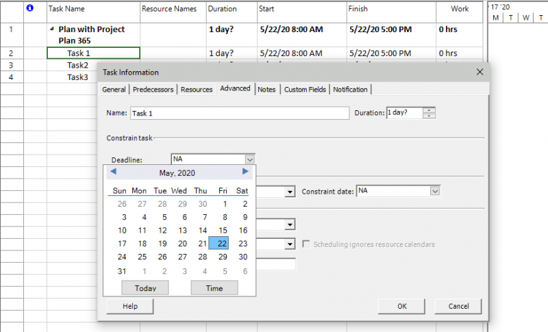 Deadlines – Project Plan 365