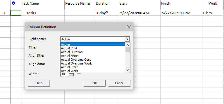 Inactive task – Project Plan 365