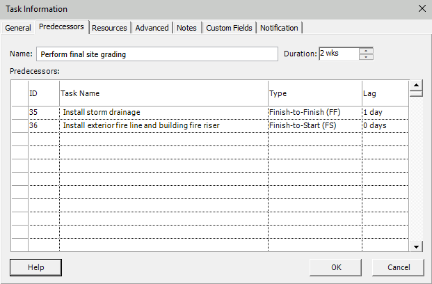 Lead and Lag times – Project Plan 365
