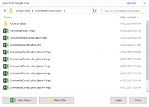 Open from Google Drive - Project Plan 365