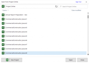 Open from Project Server – Project Plan 365