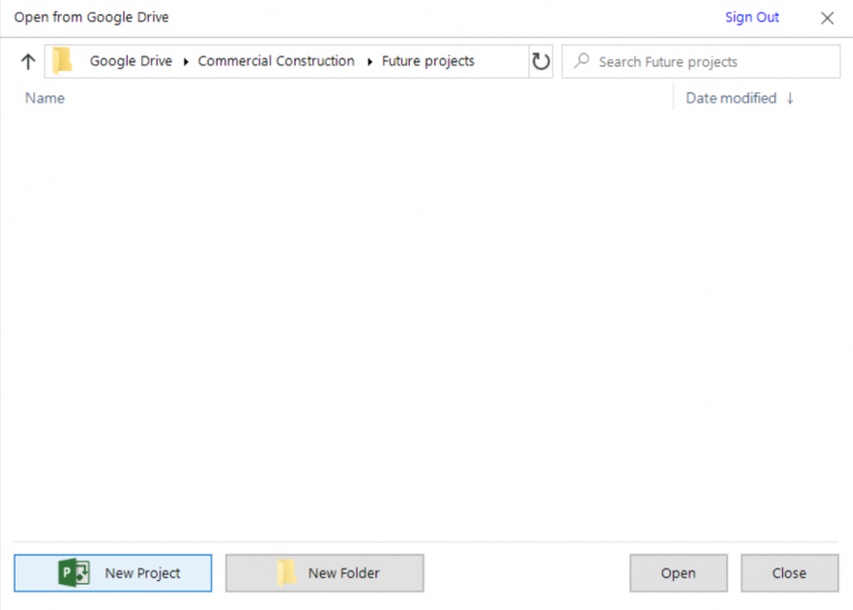 Open from Google Drive - Project Plan 365