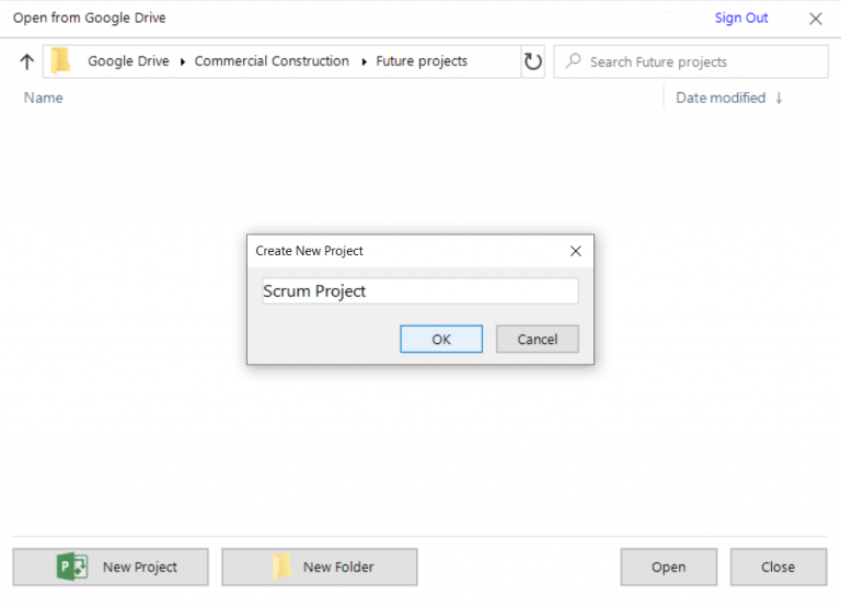 Open from Google Drive - Project Plan 365