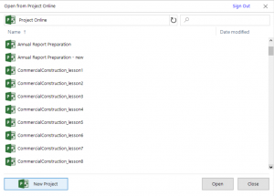 Open from Project Server – Project Plan 365