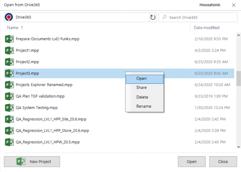 Master project and subprojects - Project Plan 365